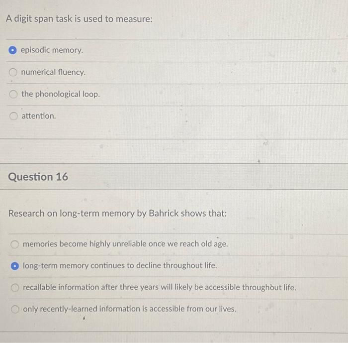 Solved A digit span task is used to measure: episodic | Chegg.com