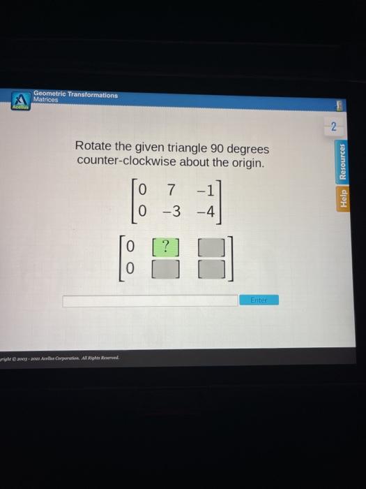 Solved Rotate the given triangle 90° ° counter-clockwise | Chegg.com
