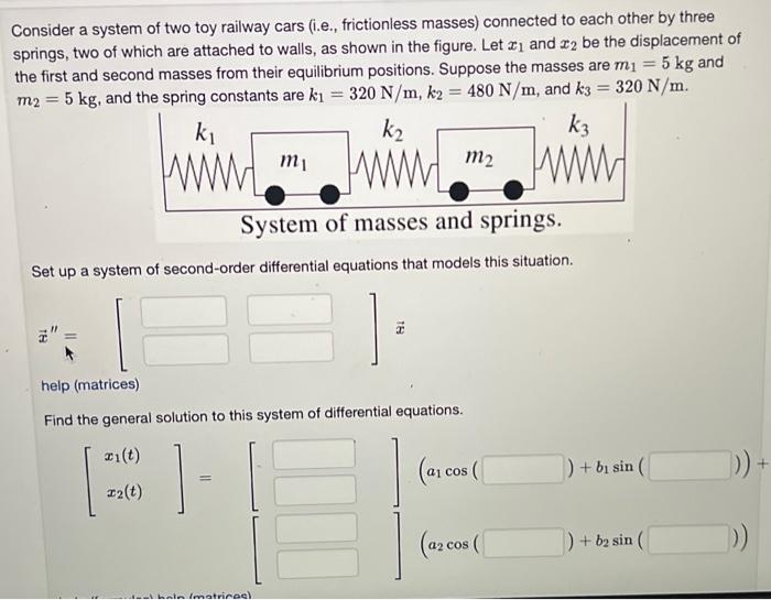 Solved Consider a system of two toy railway cars (i.e., | Chegg.com