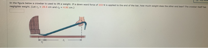 Solved In the figure below a crowbar is used to lift a | Chegg.com