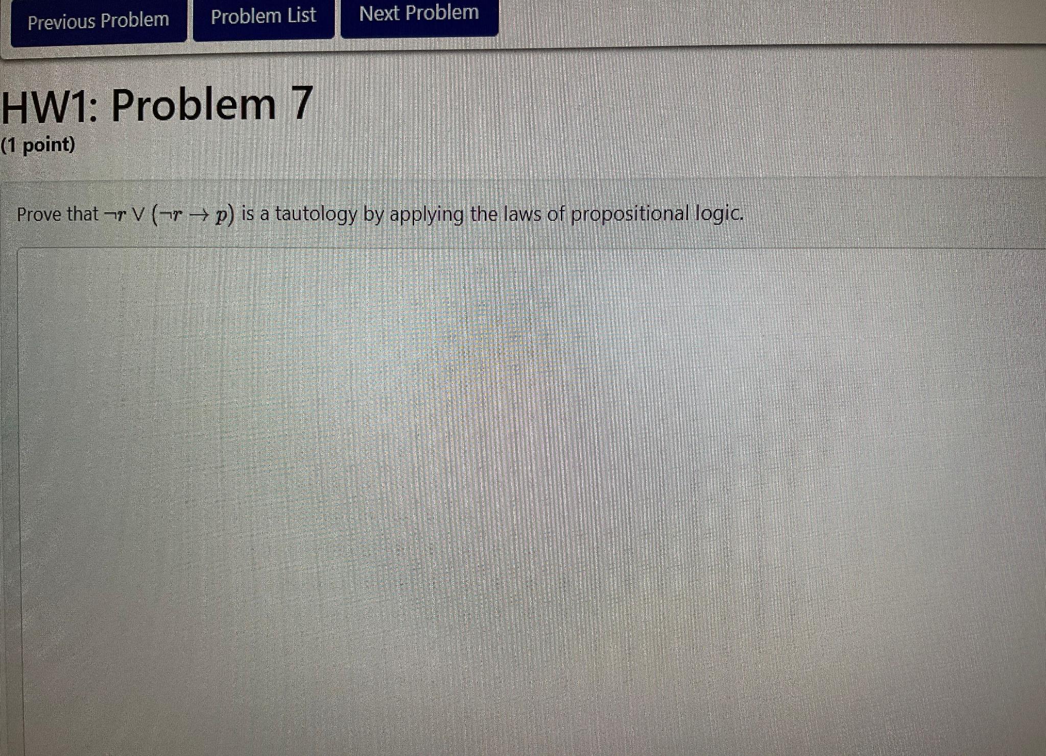 Solved Next ProblemHW1: Problem 7(1 point)Prove that | Chegg.com Solved Next ProblemHW1: Problem 7(1 point)Prove that | Chegg.com