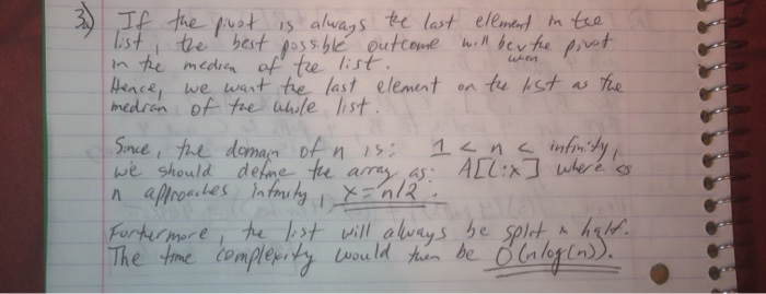 Solved 3 Consider Quicksort On The Array A 1n And Assume 4668