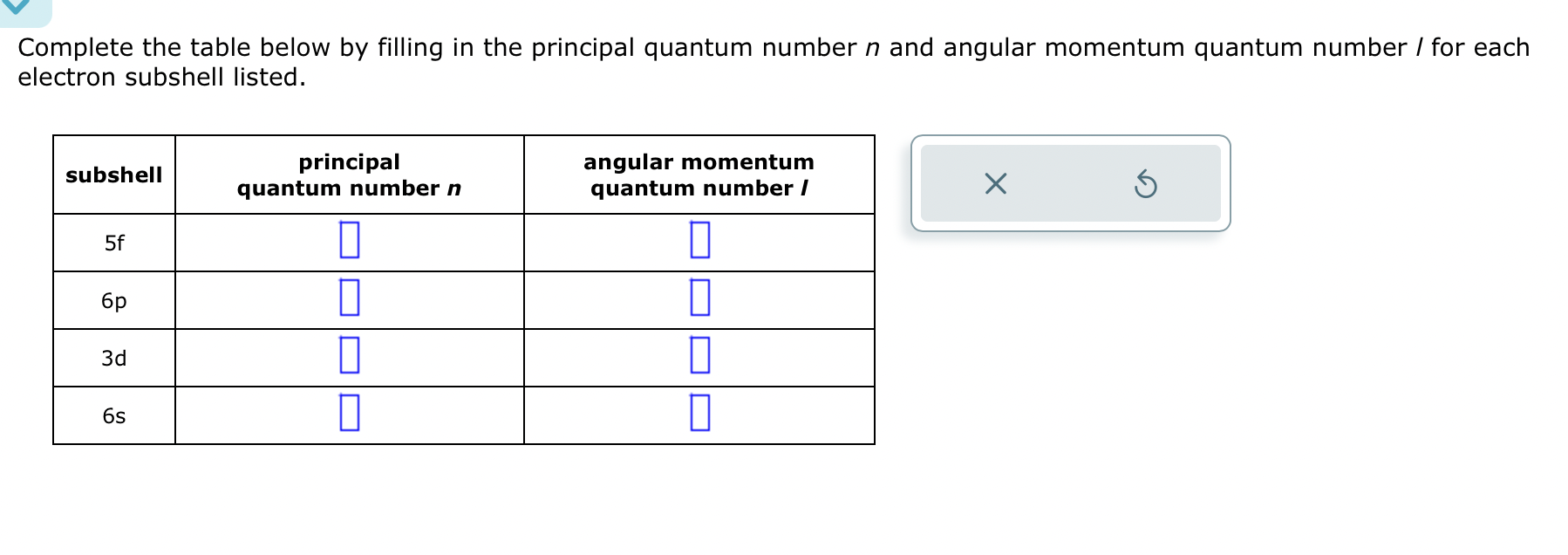 Complete the table below by filling in the principal | Chegg.com