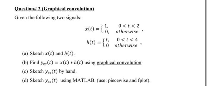 Solved Question\# 2 (Graphical convolution) Given the | Chegg.com