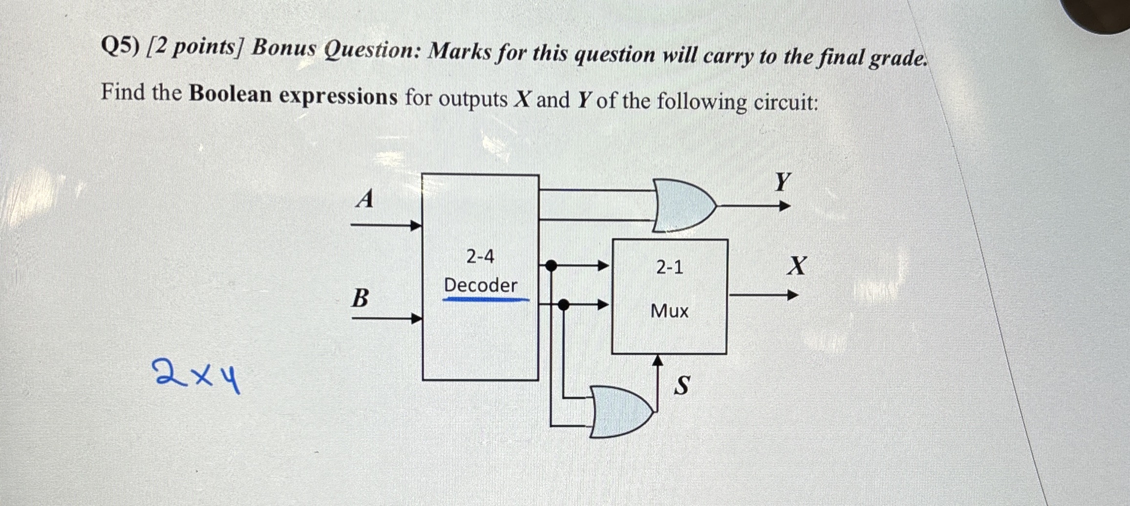 Solved Q5) [2 ﻿points] ﻿Bonus Question: Marks for this | Chegg.com