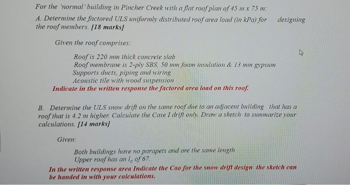 Solved For the 'normal' building in Pincher Creek with a | Chegg.com