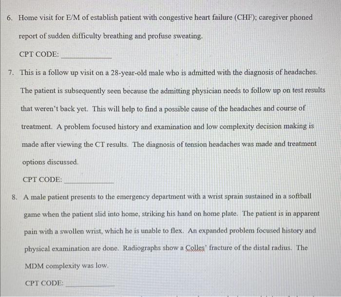 Solved Using a CPT manual, choose the correct code for the | Chegg.com