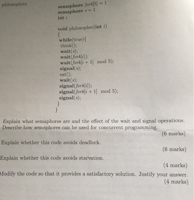 Solved consider the following attempt to solve the dining | Chegg.com
