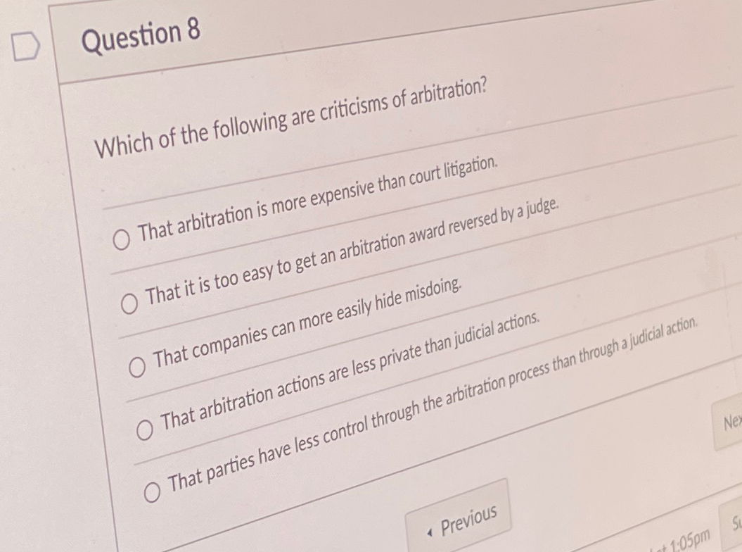Solved Question 8Which of the following are criticisms of | Chegg.com