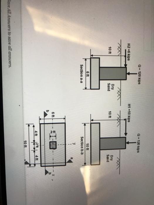 Solved for the footing shown in the figure aside, the | Chegg.com