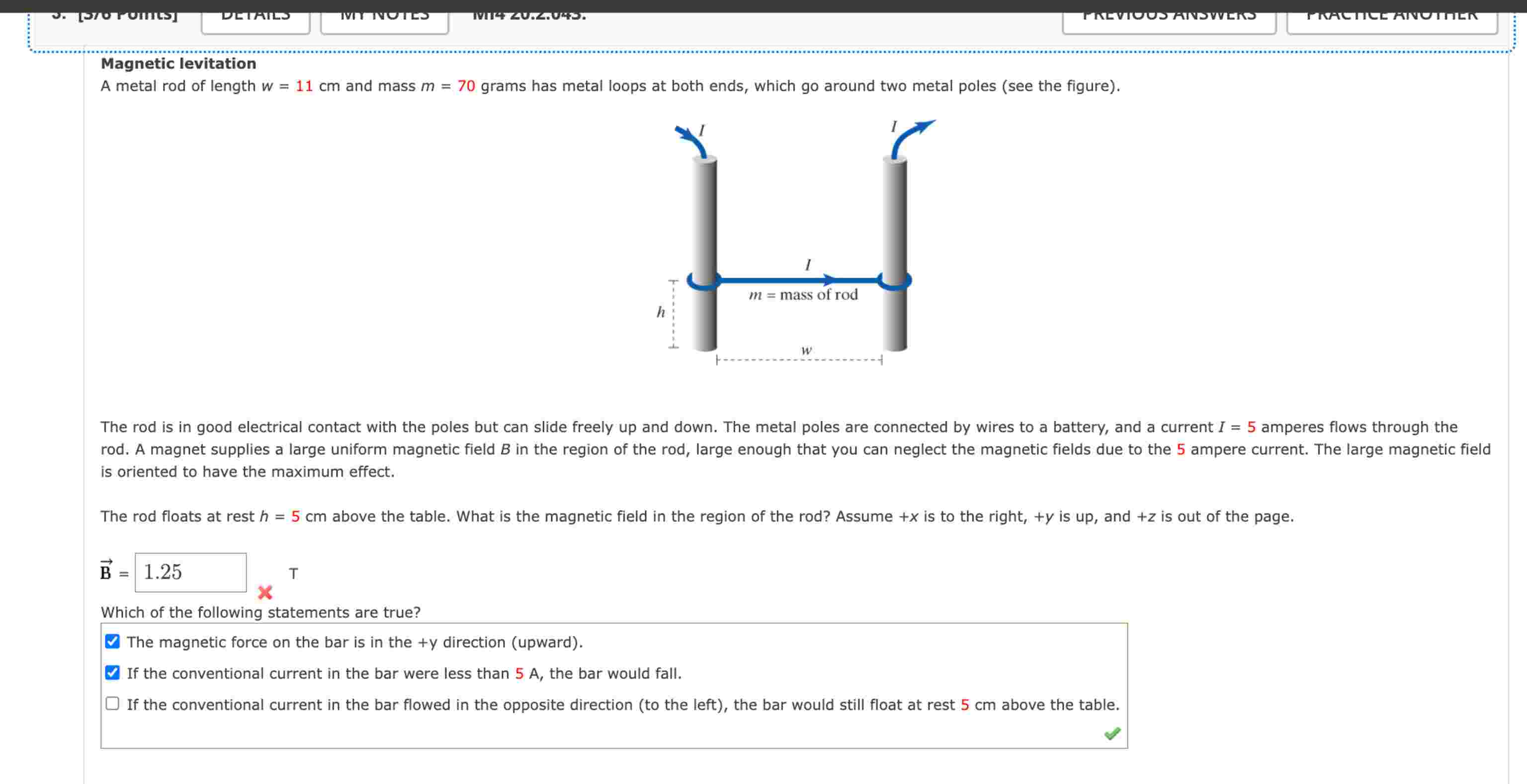 Solved Magnetic levitation A metal rod of length \( | Chegg.com