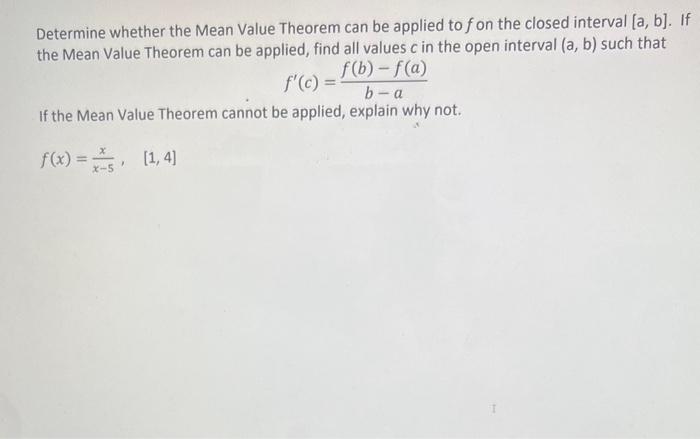 Solved Determine whether the Mean Value Theorem can be | Chegg.com