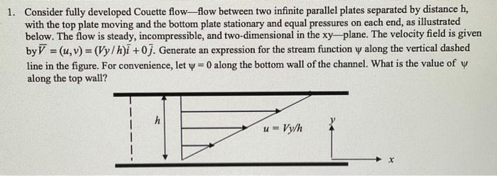 Solved 1. Consider fully developed Couette flow-flow between | Chegg.com