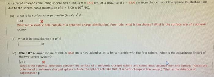 Solved An isolated charged conducting sphere has a radius R | Chegg.com
