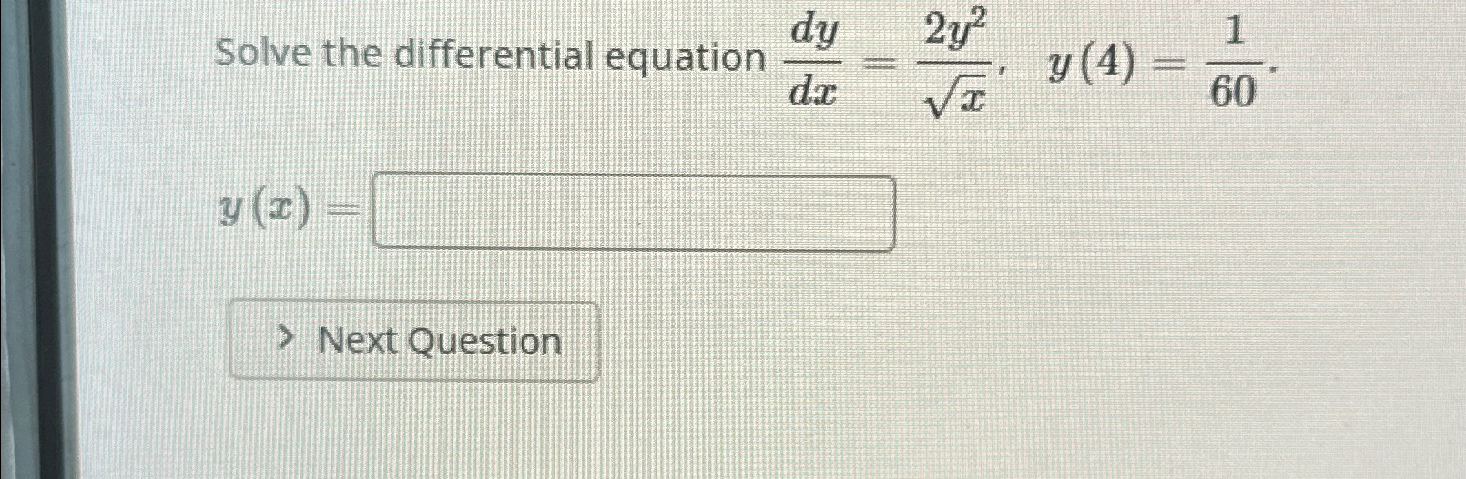 Solved Solve the differential equation | Chegg.com