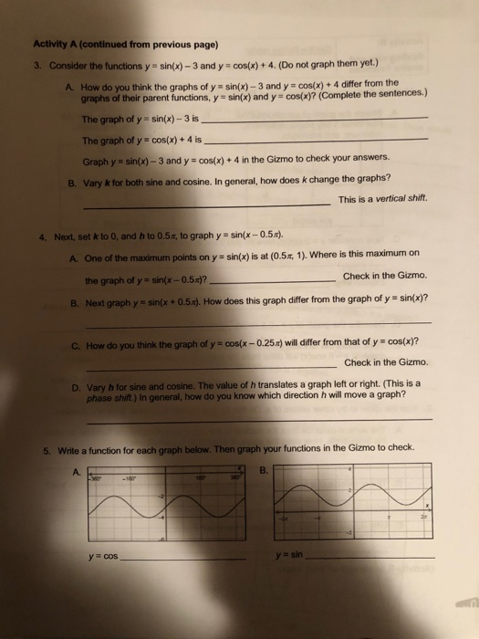 Solved Name: Date Student Exploration: Translating and | Chegg.com