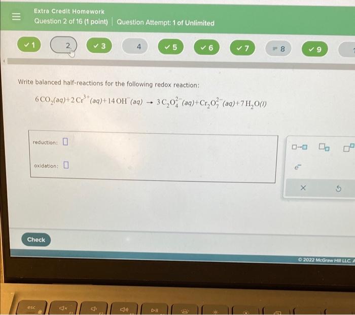 Solved Write balanced half-reactions for the following redox | Chegg.com
