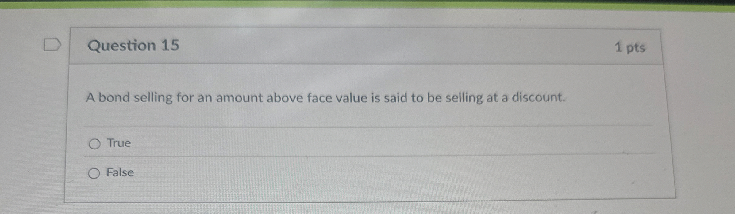 Solved Question 151 ﻿ptsA bond selling for an amount above | Chegg.com