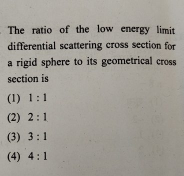 Solved The ratio of the low energy limit differential | Chegg.com