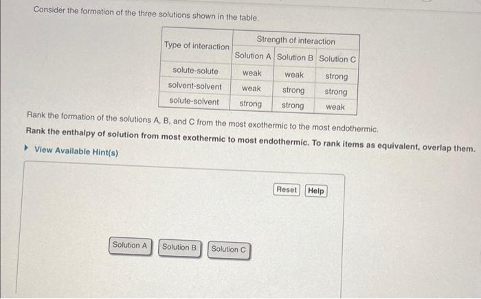 Solved Consider the formation of the three solutions shown | Chegg.com