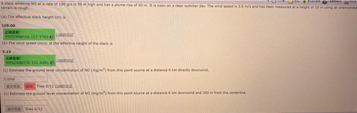 Solved teriaifs is rough (a) the effective stack height (m) | Chegg.com