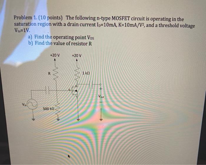 Solved Problem 1. (10 points) The following n-type MOSFET | Chegg.com