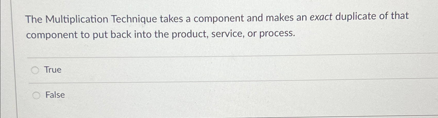 Solved The Multiplication Technique takes a component and | Chegg.com