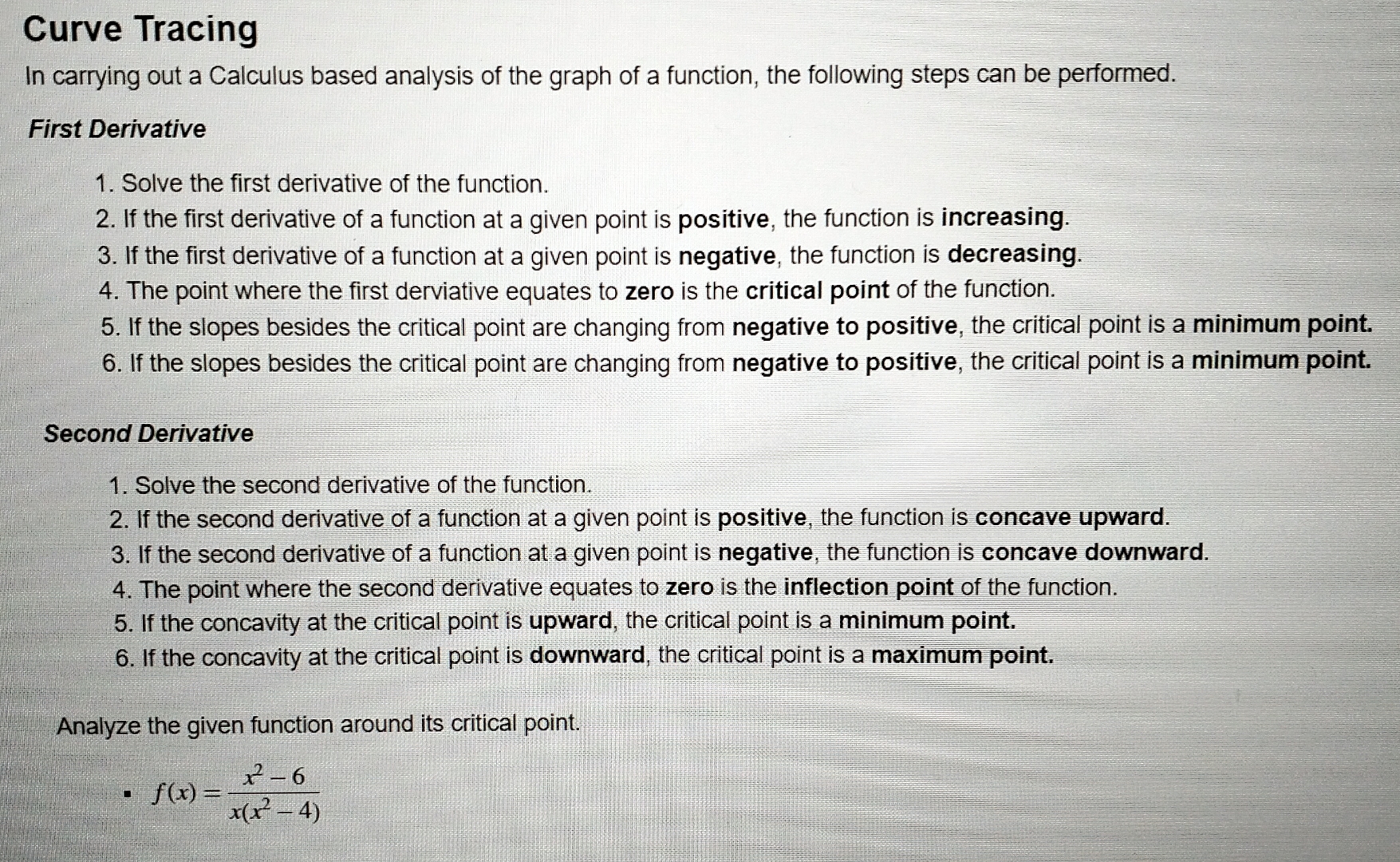 Solved Curve TracingIn carrying out a Calculus based | Chegg.com