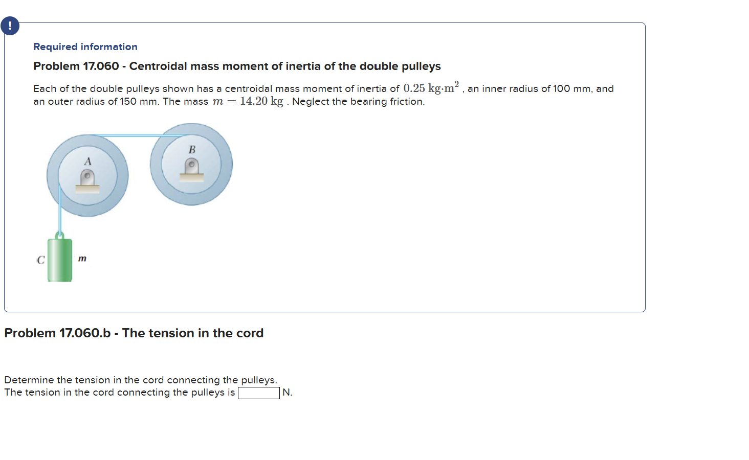 Solved Required information Problem 17.060-Centroidal mass | Chegg.com