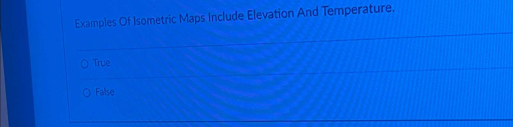 Solved Examples Of Isometric Maps Include Elevation And | Chegg.com