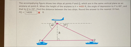 Solved The accompanying figure shows two ships at points P | Chegg.com