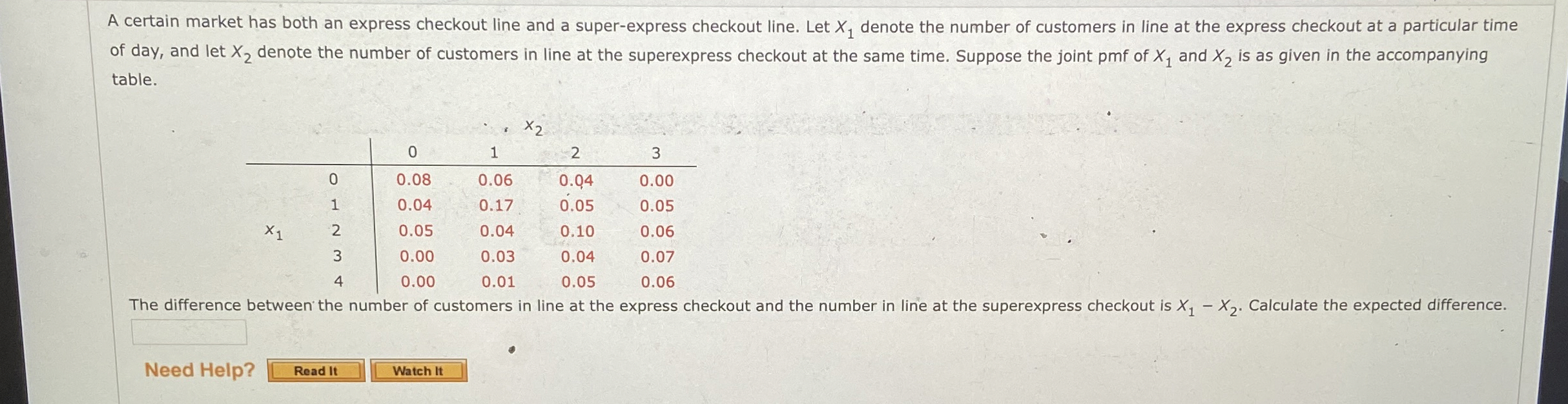 Solved A certain market has both an express checkout line | Chegg.com
