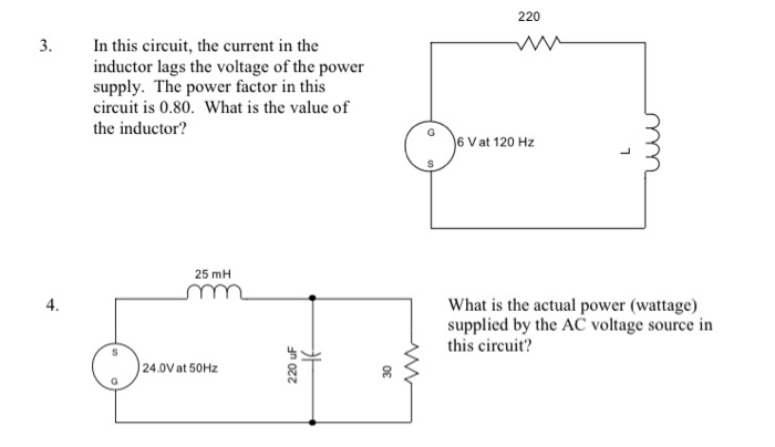 Solved 220 In this circuit, the current in the inductor lags | Chegg.com