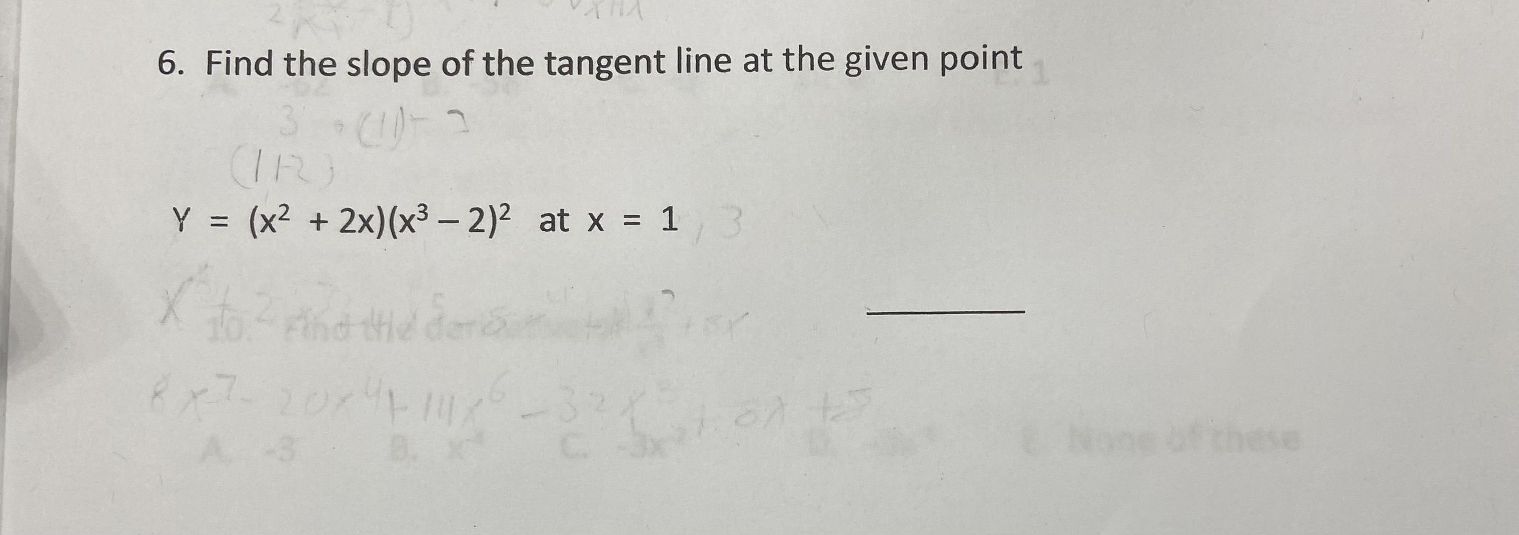Solved Find the slope of the tangent line at the given | Chegg.com