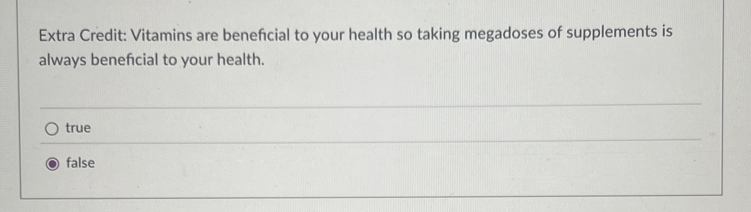 Solved Extra Credit: Vitamins are beneficial to your health | Chegg.com