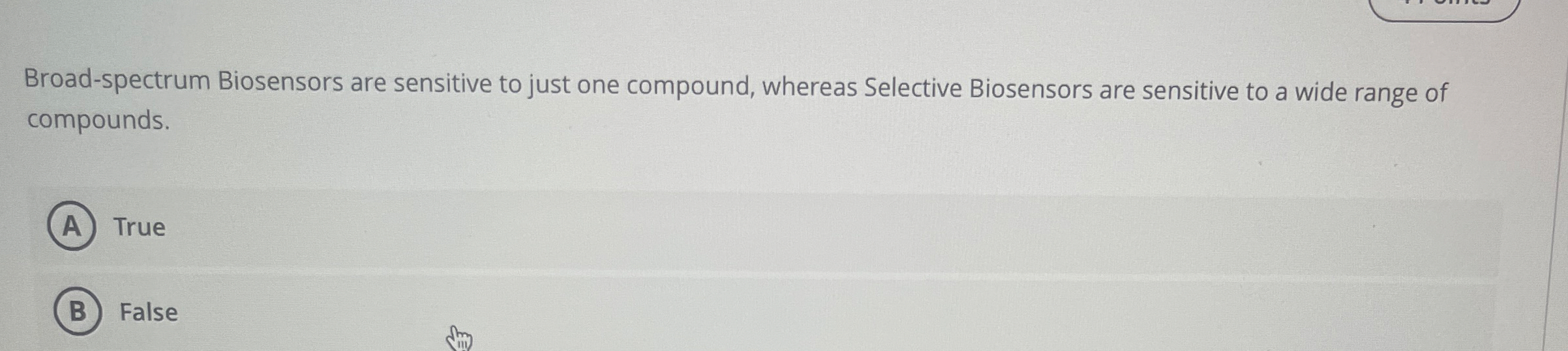 Solved Broad-spectrum Biosensors are sensitive to just one | Chegg.com