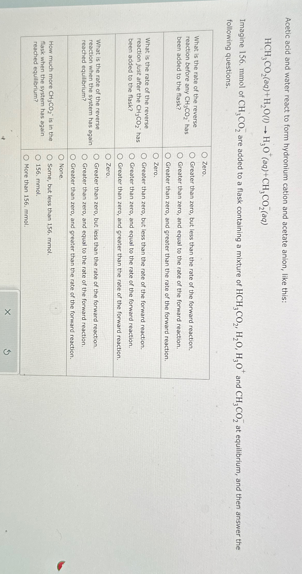 Solved Acetic acid and water react to form hydronium cation | Chegg.com