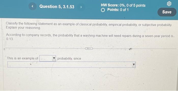 Solved Classify the following statement as an example of | Chegg.com
