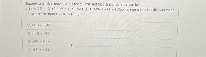 Solved Suppose a particle moves along the x-axis and that | Chegg.com