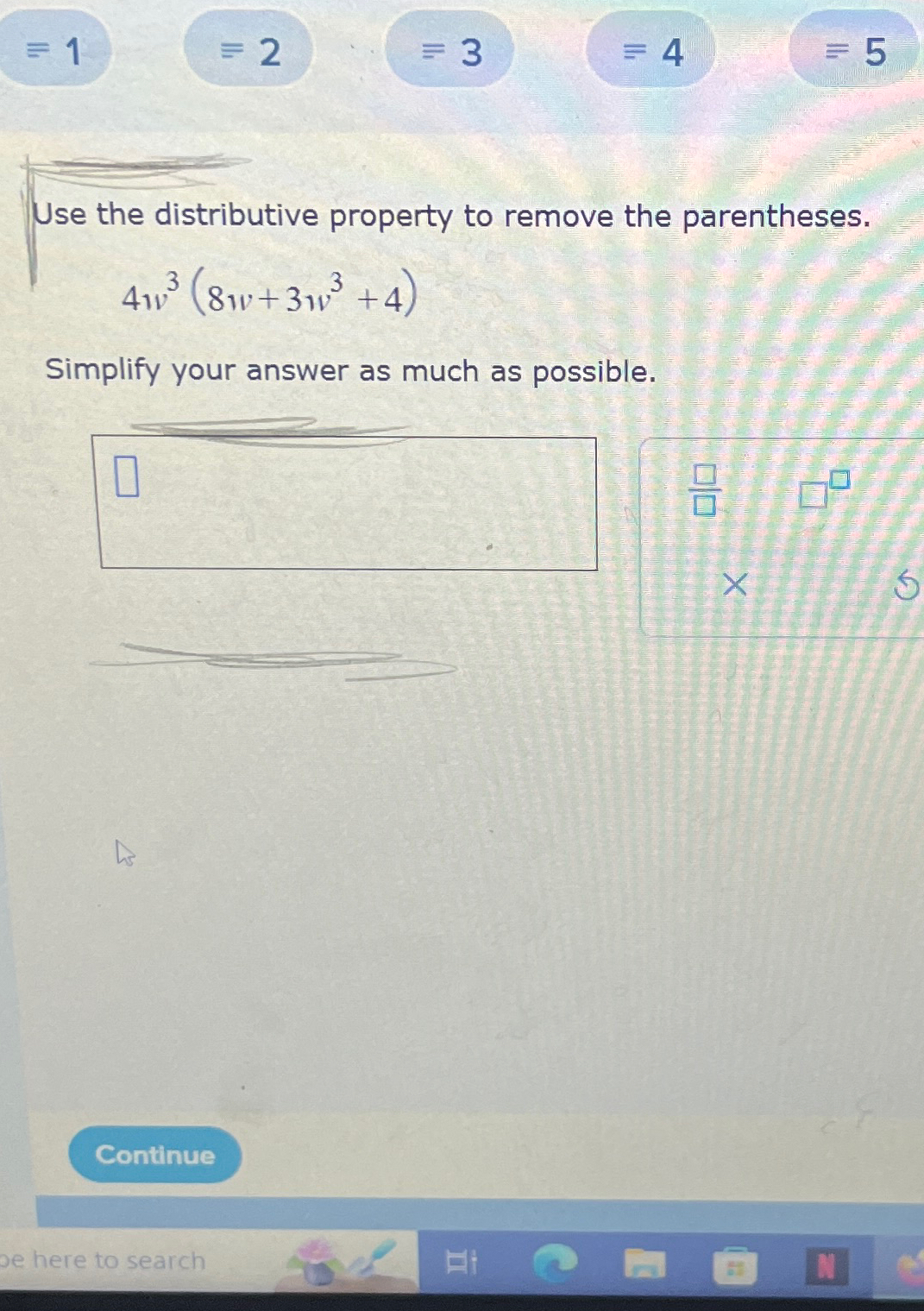 Solved =2,-=3,-=4,-=5Use the distributive property to remove | Chegg.com