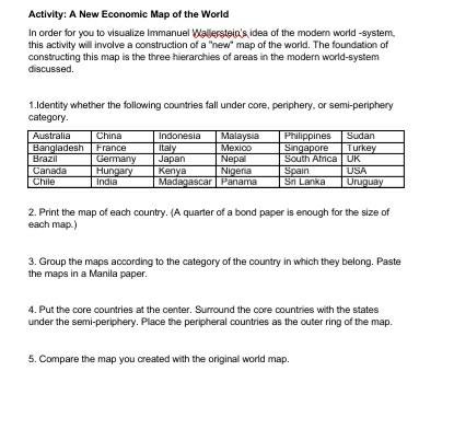 Activity: A New Economic Map of the World In order | Chegg.com