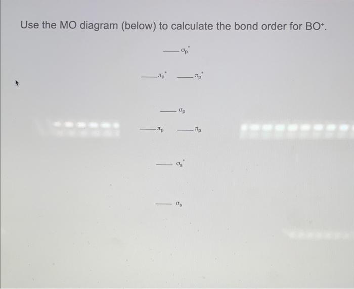 Solved Use the MO diagram (below) to calculate the bond | Chegg.com