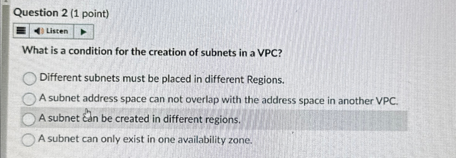 Solved Question 2 (1 ﻿point)ListenWhat is a condition for | Chegg.com