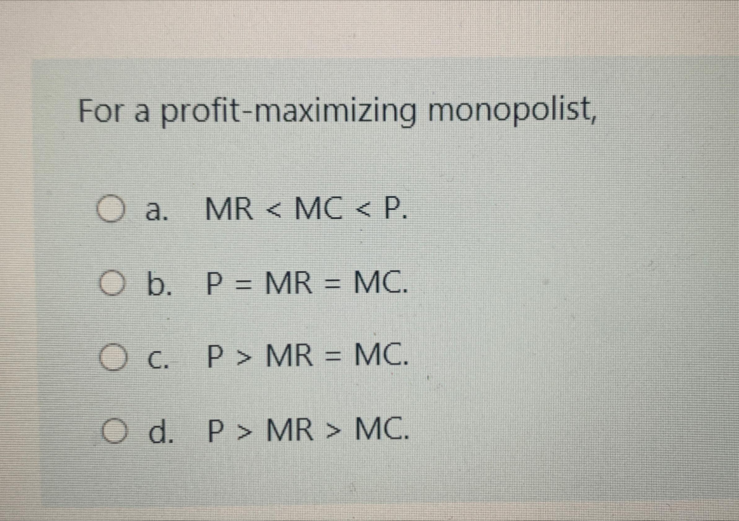 Solved For a profit-maximizing | Chegg.com