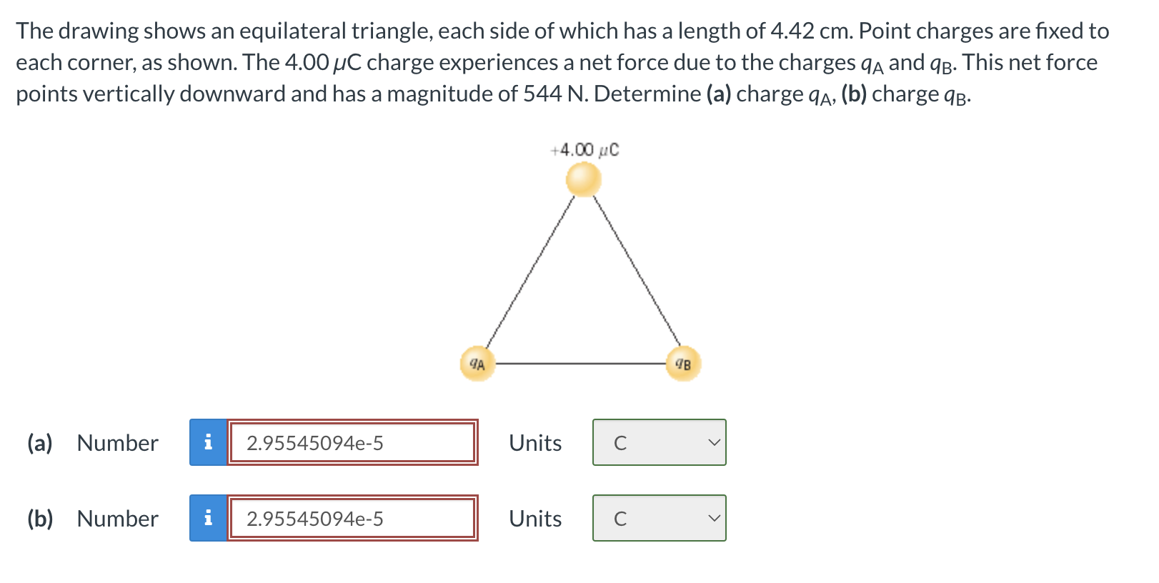 Solved The drawing shows an equilateral triangle, each side | Chegg.com