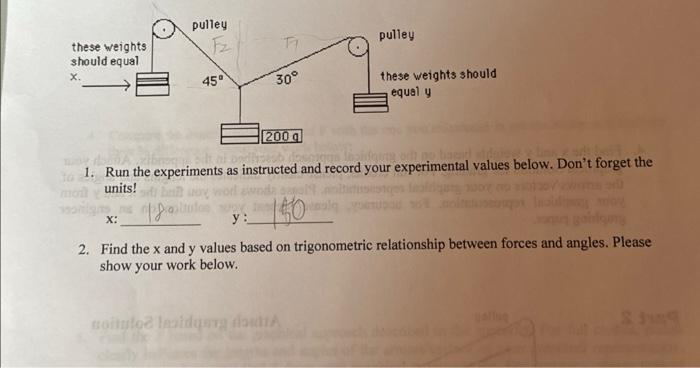 Solved 1. Run the experiments as instructed and record your | Chegg.com