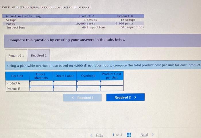 Solved Exercise 4-11 (Algo) Computing product cost per unit | Chegg.com