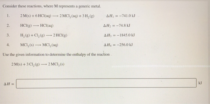 Solved Consider these reactions, where M represents a | Chegg.com