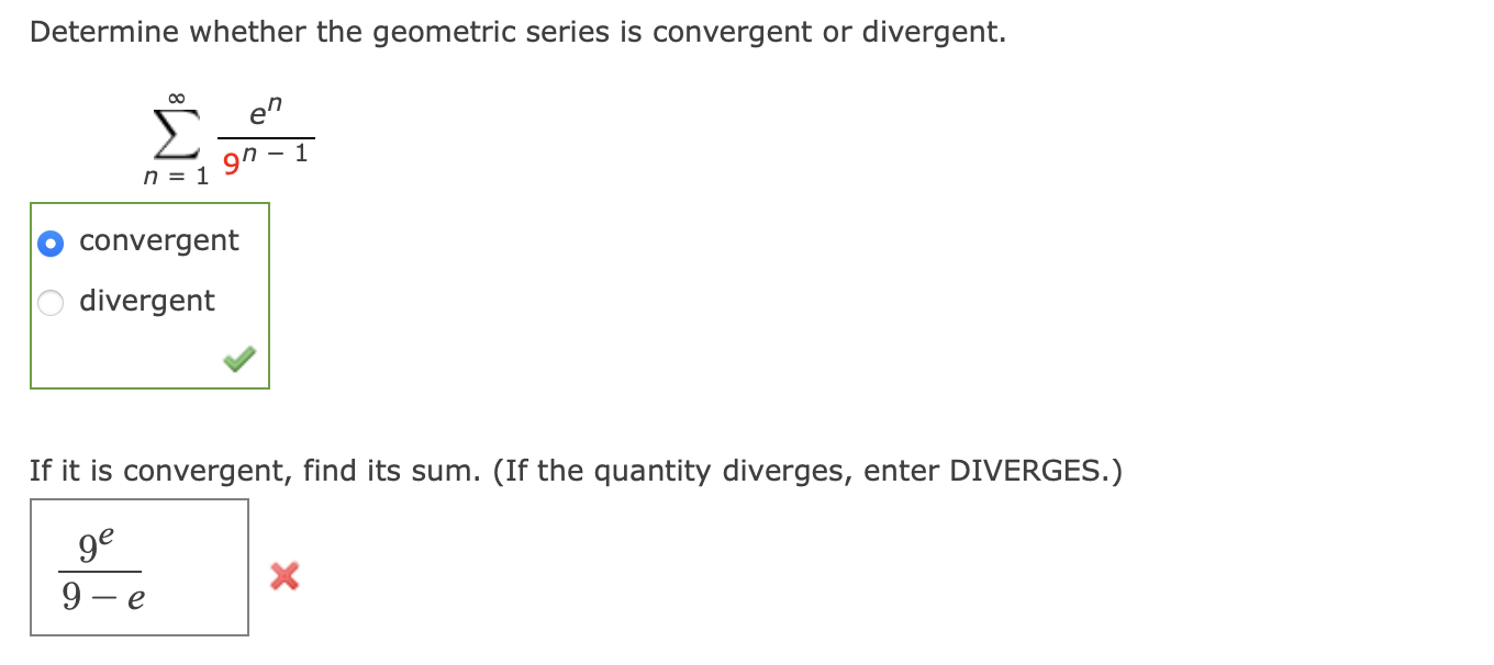 Solved Determine whether the geometric series is convergent | Chegg.com