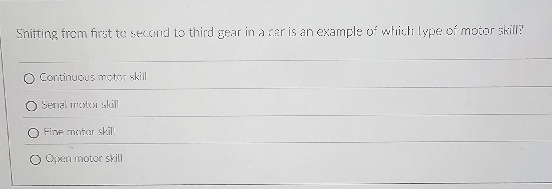 Solved Shifting from first to second to third gear in a car | Chegg.com